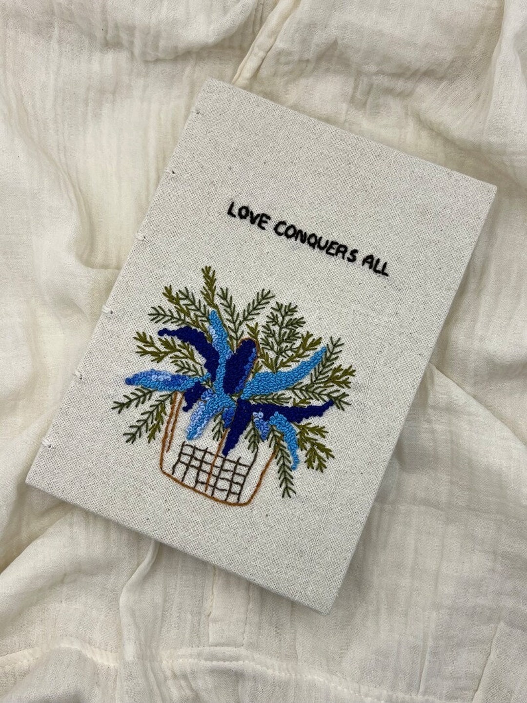 Hand Embroidered Journal | Natural Hand Embroidered and Hand Assembled ...