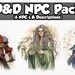D&D NPC Card Pack || 6 Characters/details || Watercolour PNG || Instant ...