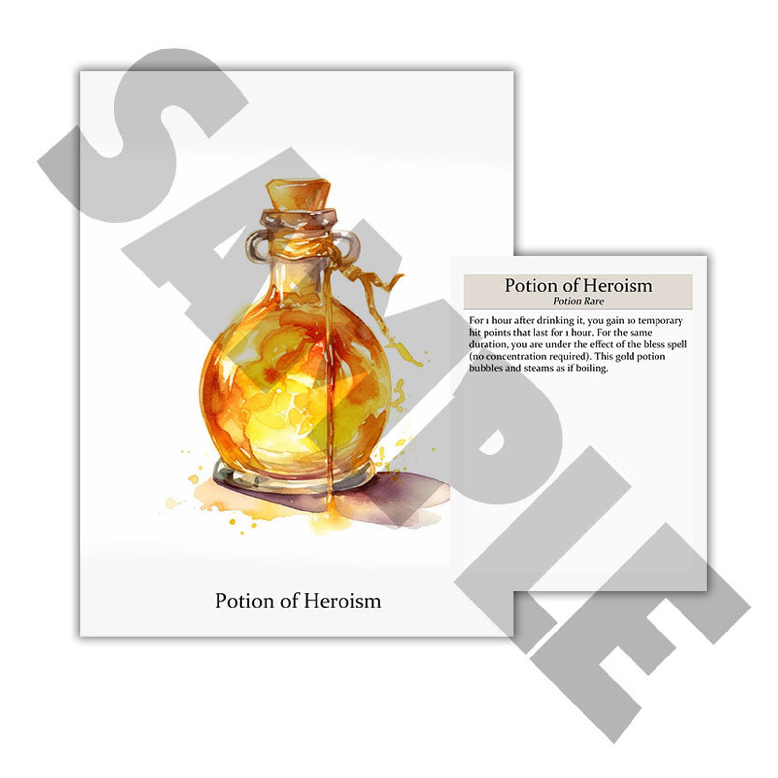D&D Rare Potion Card Pack || 12 Potions/details || Visual Aid Reference ...