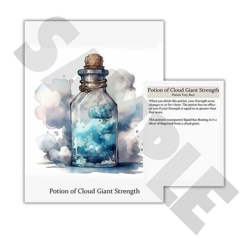 D&D Legendary Potion Card Pack || 9 Potions/details || Visual Aid ...
