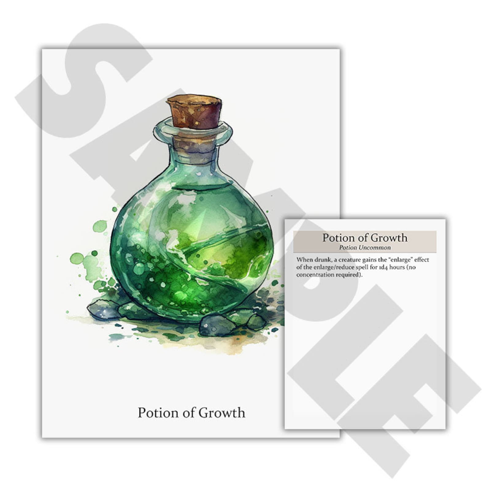 D&D Common/uncommon Potion Card Pack || 12 Potions/details || Visual ...