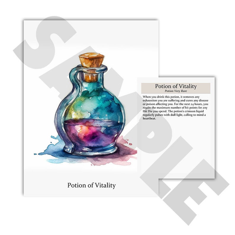 D&D Legendary Potion Card Pack || 9 Potions/details || Visual Aid ...