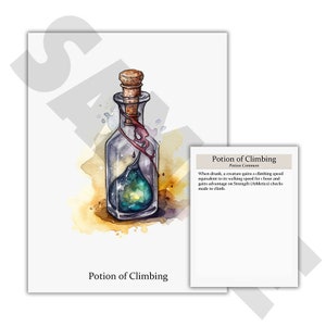 D&D Common/uncommon Potion Card Pack || 12 Potions/details || Visual ...