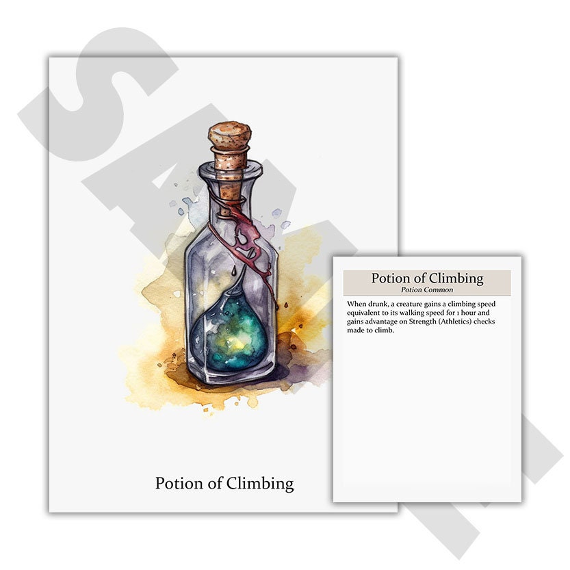 D&D Potion Card Pack 12 Potions/details Visual Aid - Etsy