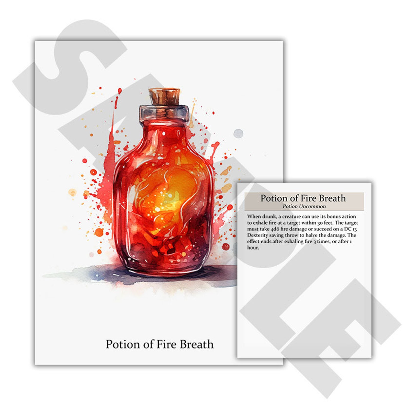 D&D Common/uncommon Potion Card Pack || 12 Potions/details || Visual ...