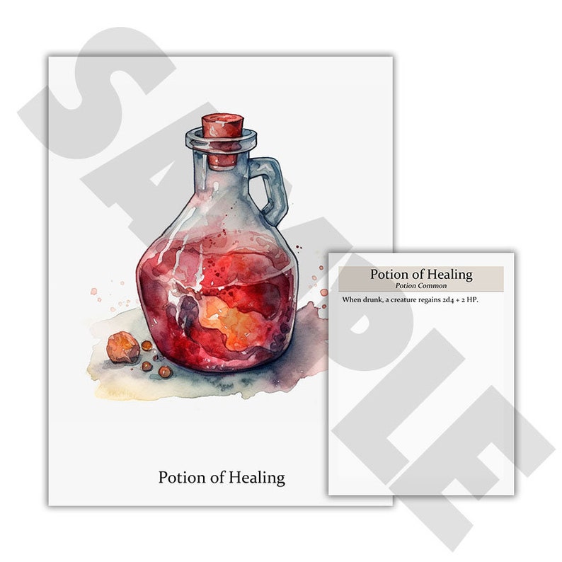 D&D Common/uncommon Potion Card Pack || 12 Potions/details || Visual ...