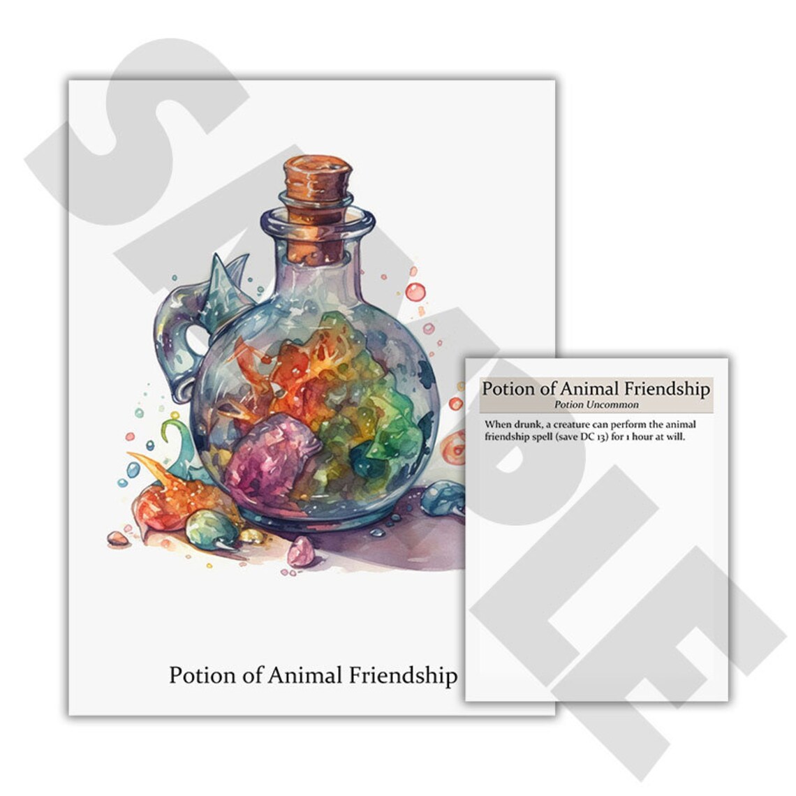 D&D Common/uncommon Potion Card Pack || 12 Potions/details || Visual ...