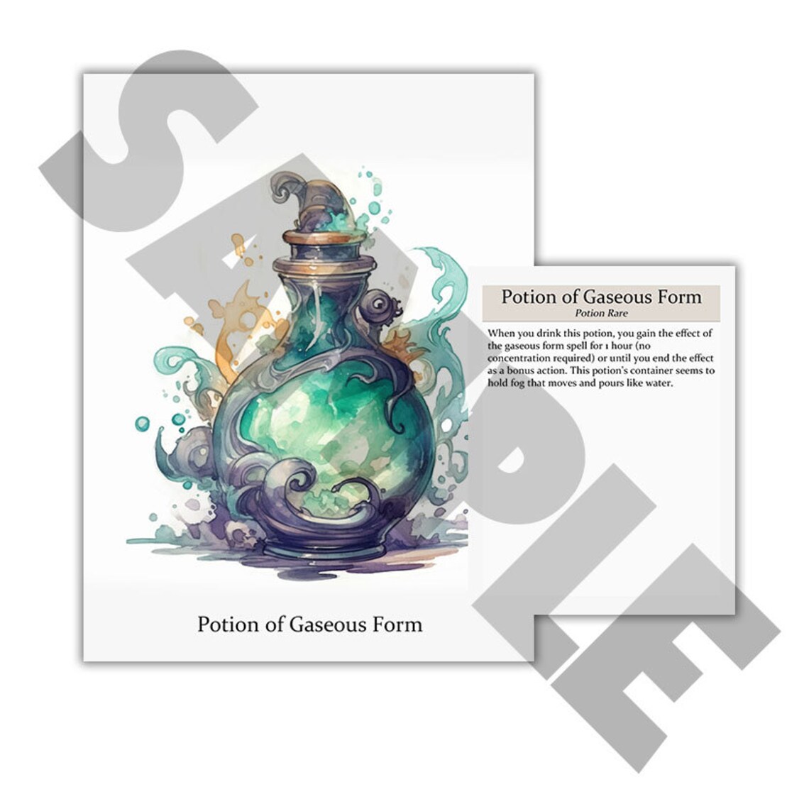 D&D Rare Potion Card Pack || 12 Potions/details || Visual Aid Reference ...