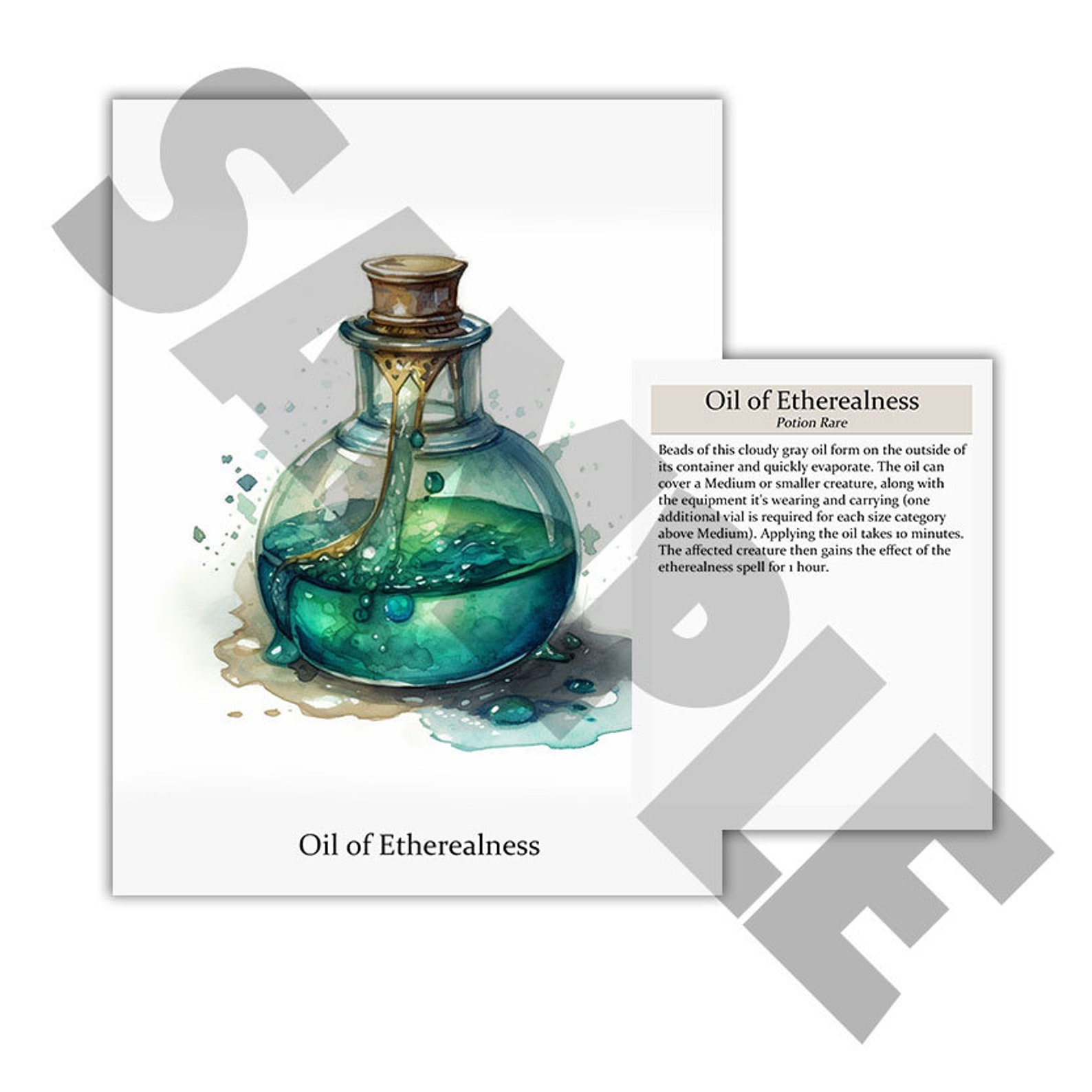 D&D Rare Potion Card Pack || 12 Potions/details || Visual Aid Reference ...