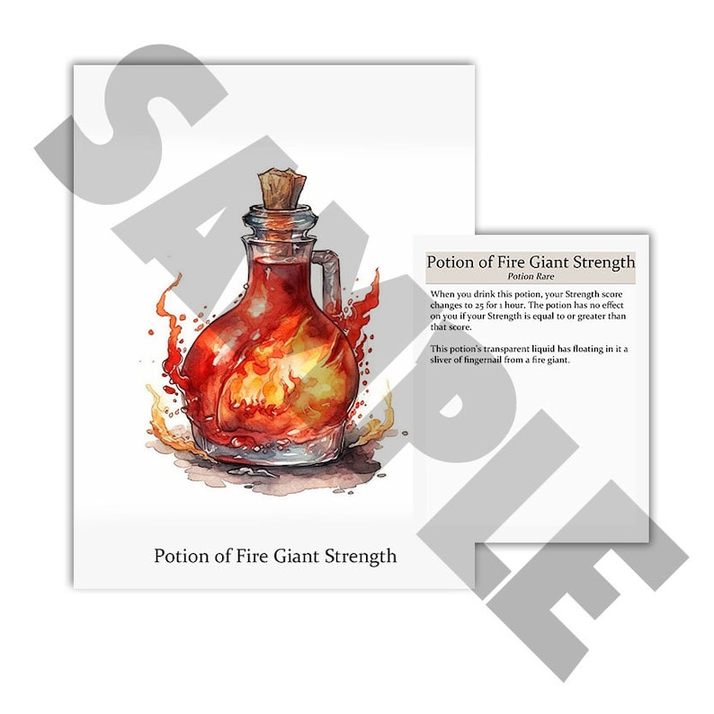 D&D Rare Potion Card Pack || 12 Potions/details || Visual Aid Reference ...