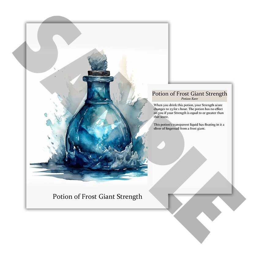 D&D Rare Potion Card Pack || 12 Potions/details || Visual Aid Reference ...