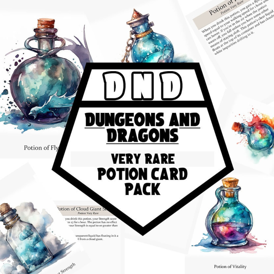 D&D Legendary Potion Card Pack || 9 Potions/details || Visual Aid ...