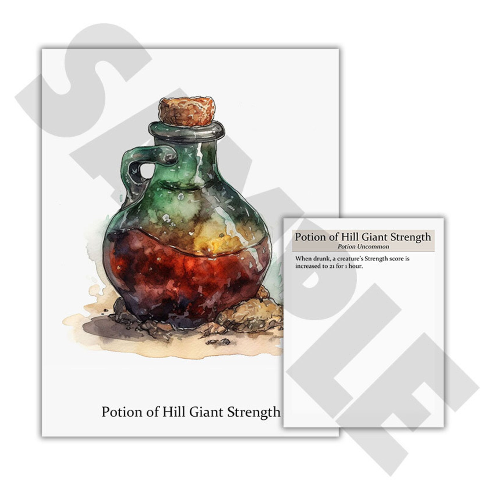 D&D Common/uncommon Potion Card Pack || 12 Potions/details || Visual ...