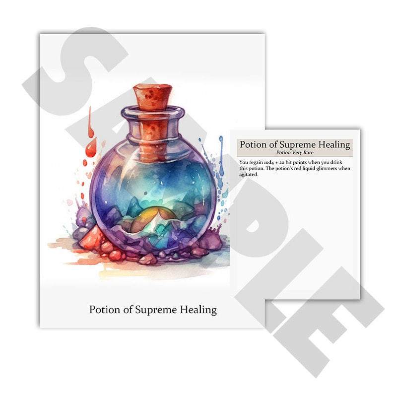 D&D Legendary Potion Card Pack || 9 Potions/details || Visual Aid ...