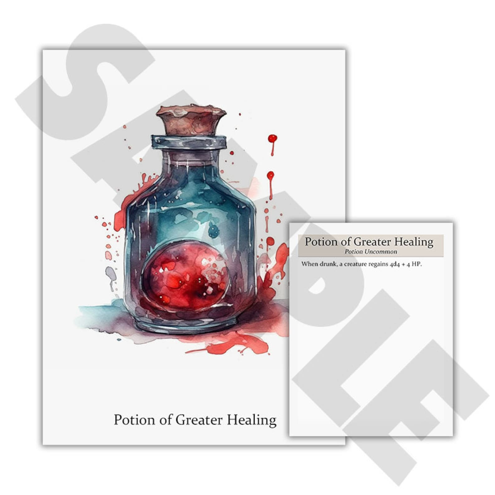 D&D Common/uncommon Potion Card Pack || 12 Potions/details || Visual ...