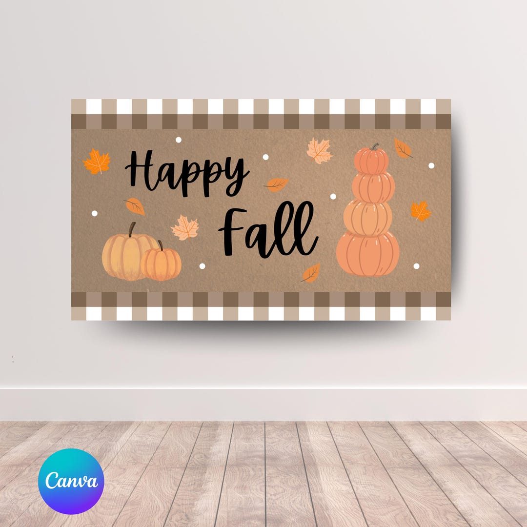 Fall Banner Template | Editable Digital Download | Cute Autumn Banner ...