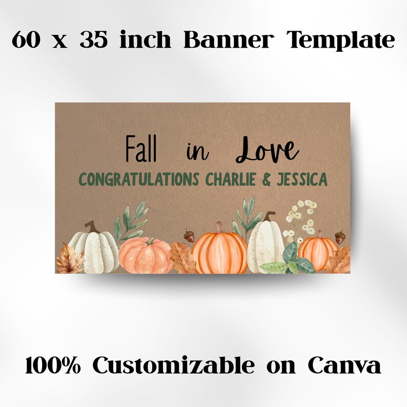Fall in Love Banner Template | Editable Digital Download | Fall ...