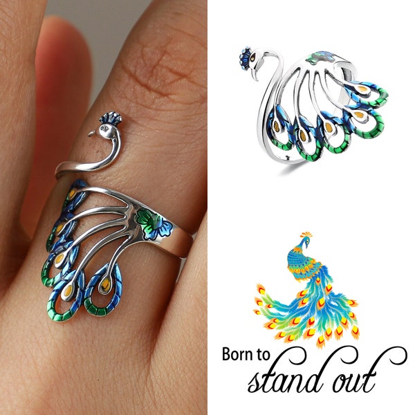 Peacock Ring - Etsy
