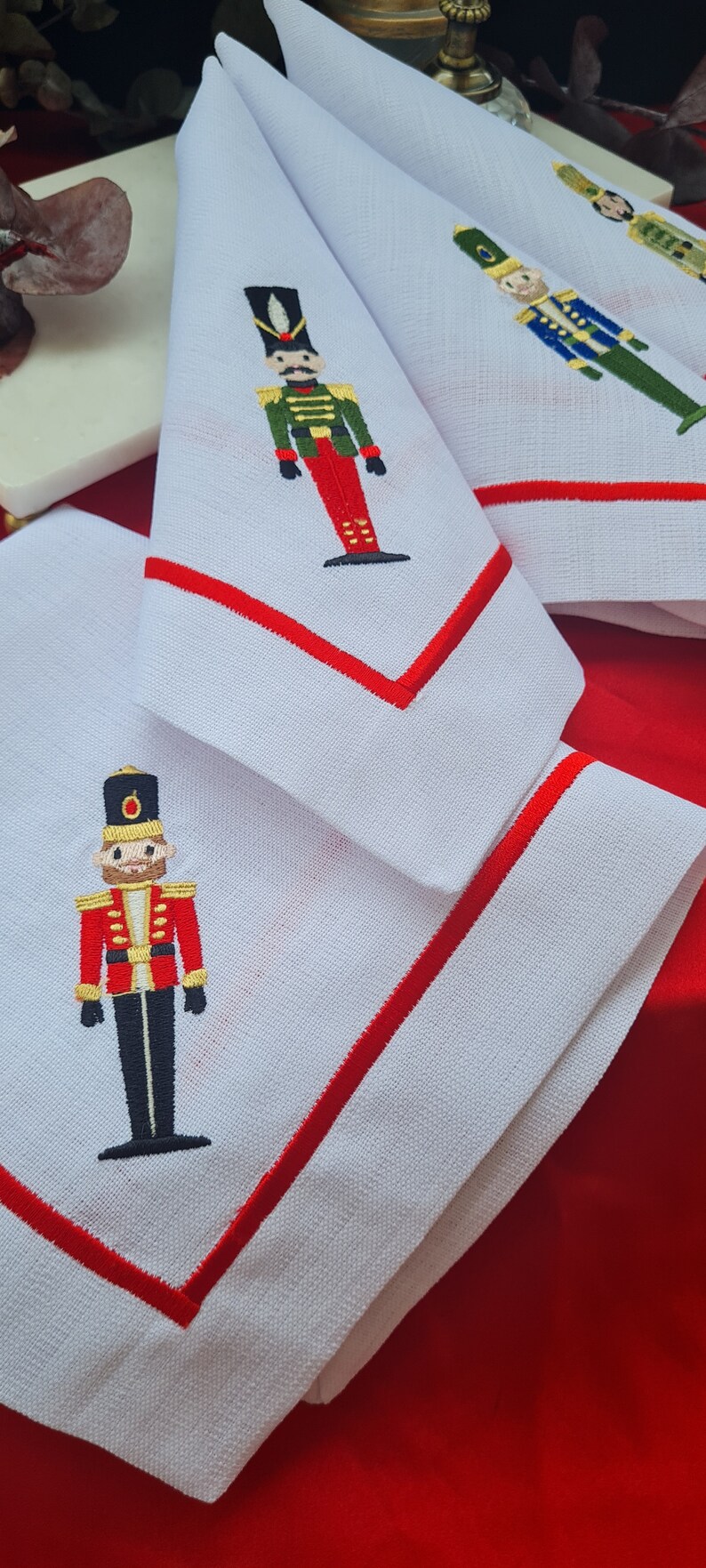 Christmas Nutcracker Linen Napkin, Nutcracker, Dinner Napkin, Christmas ...