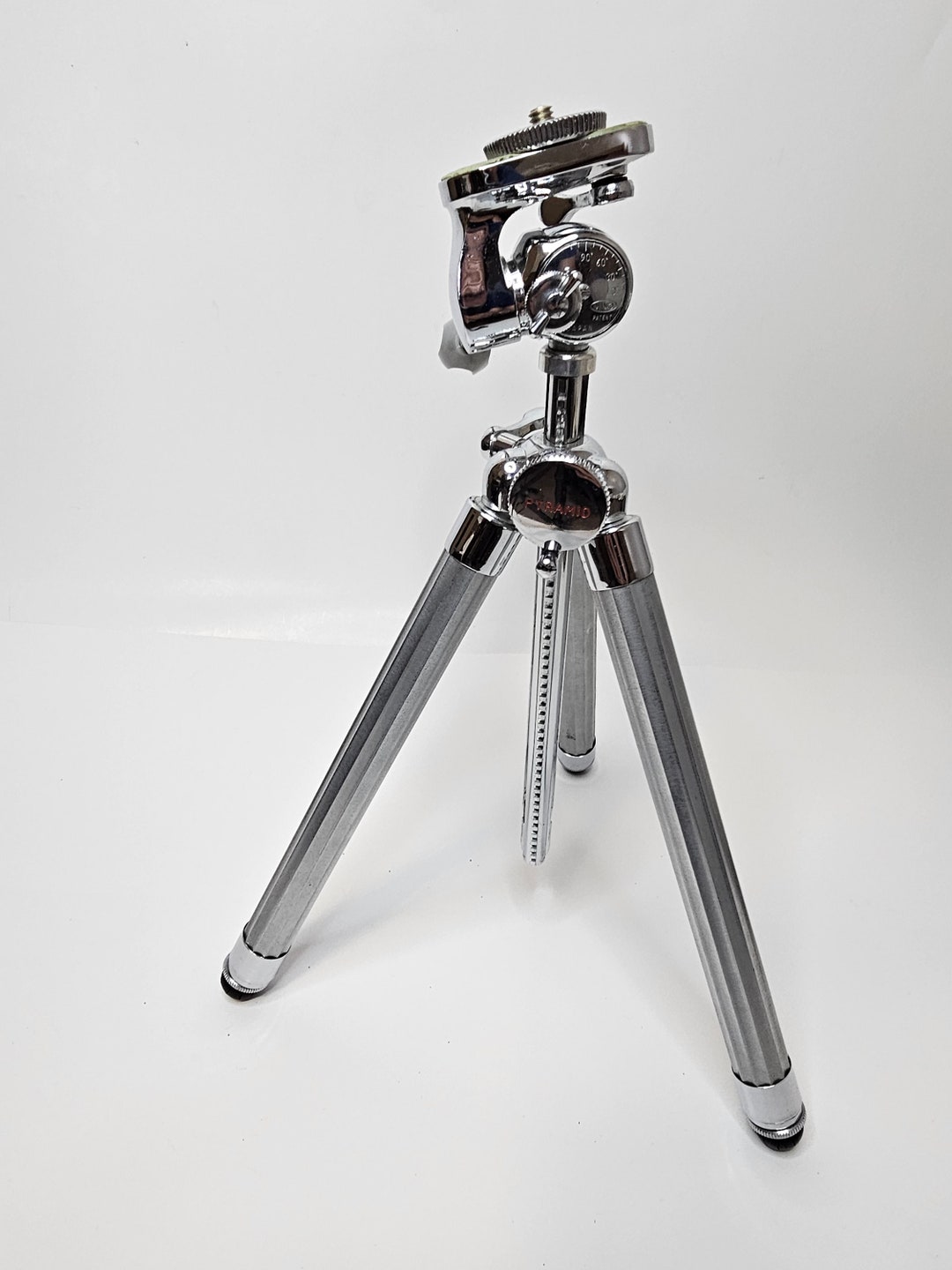 Vintage Pyramid Tripod Metal and Chrome With Leather Case Max Hight 51 ...