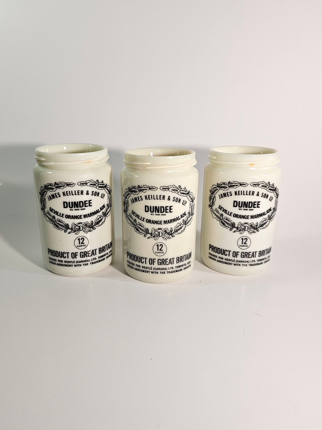 Vintage James Keiller & Son Ltd Dundee Marmalade Glass Jar 12oz 3 Jars ...