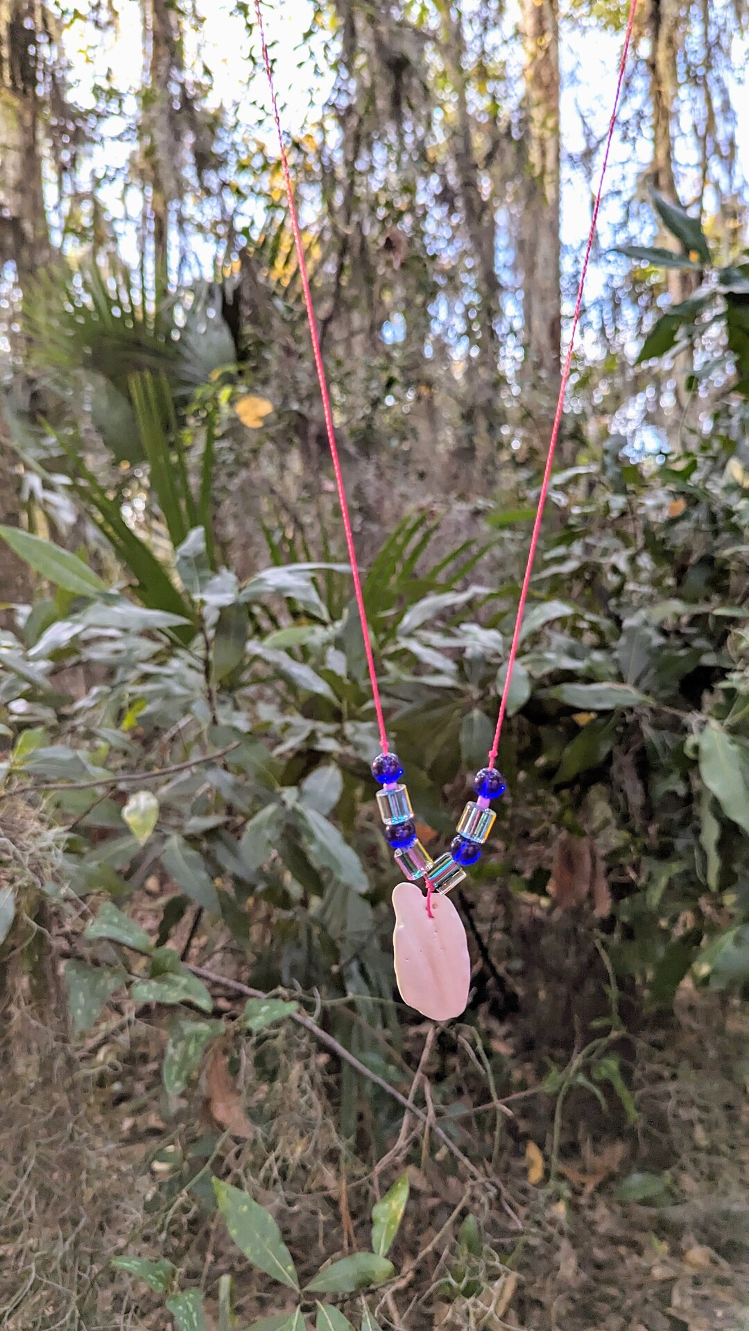 Blue Glass, Shell, Necklace, Beaded Necklace - Etsy