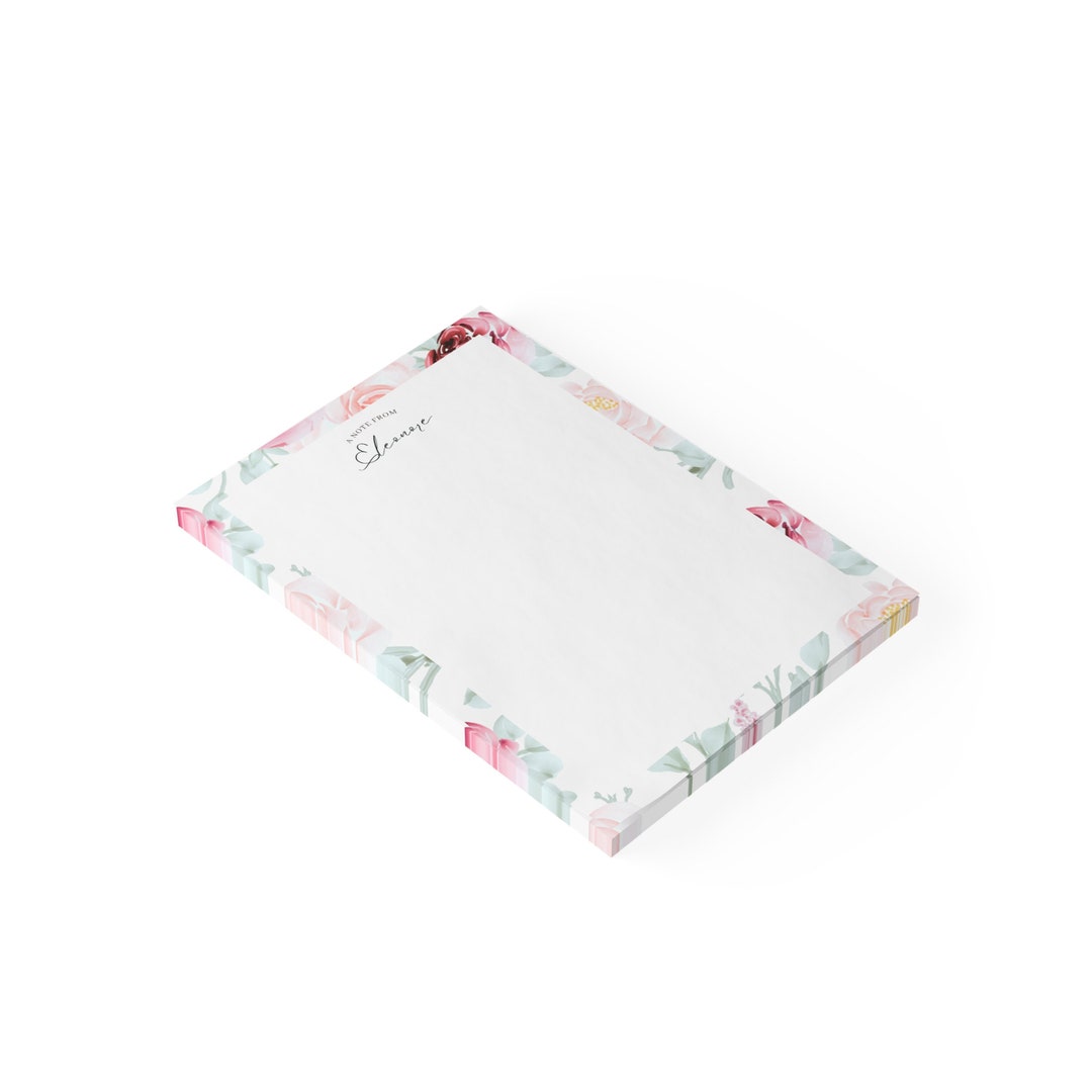 Custom Elegant Post-it® 4x6 Personalized Sticky Notes Modern Floral ...