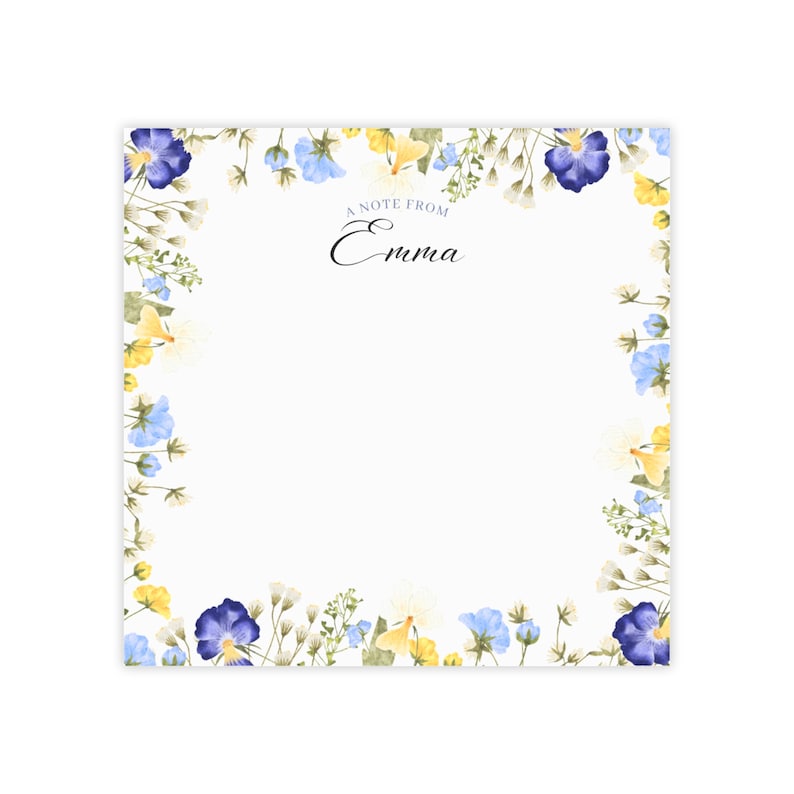 Custom Elegant Post-it® 3x3 Personalized Sticky Notes Modern Floral ...