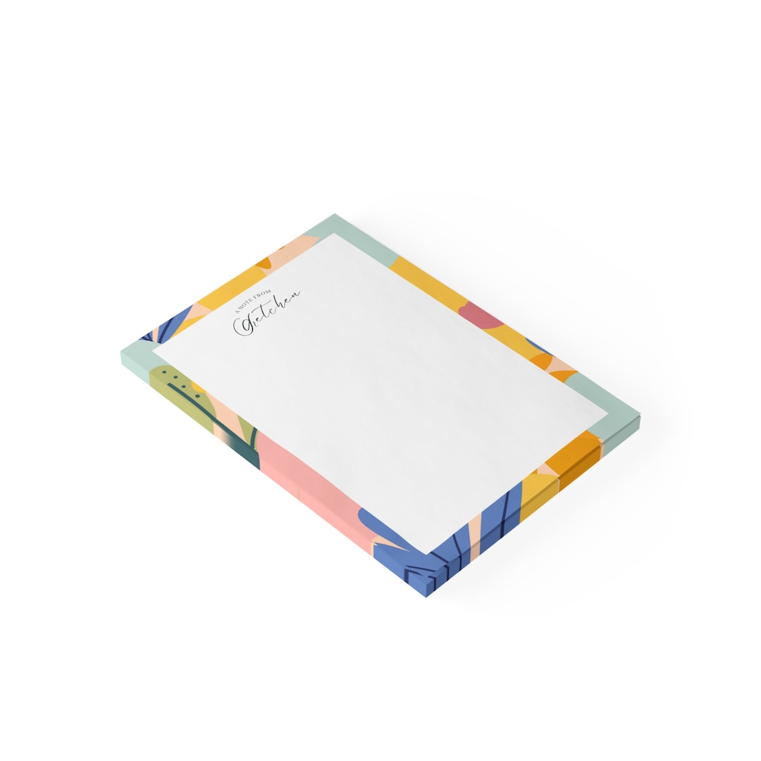 Custom Elegant Post-it® 4x6 Personalized Sticky Notes Modern Floral ...