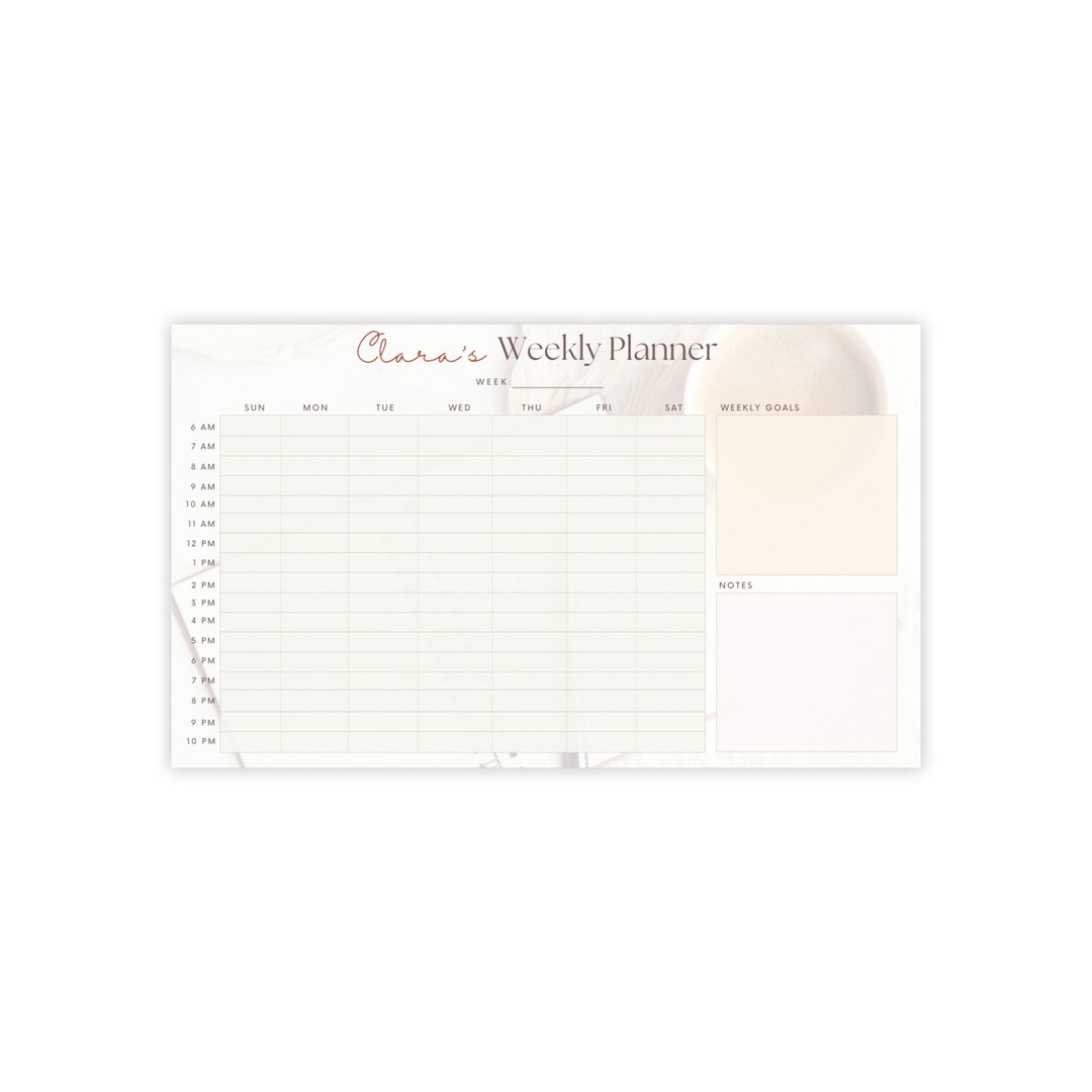 Custom Modern Minimalist Post-it® Weekly Planner 10x6 - Etsy