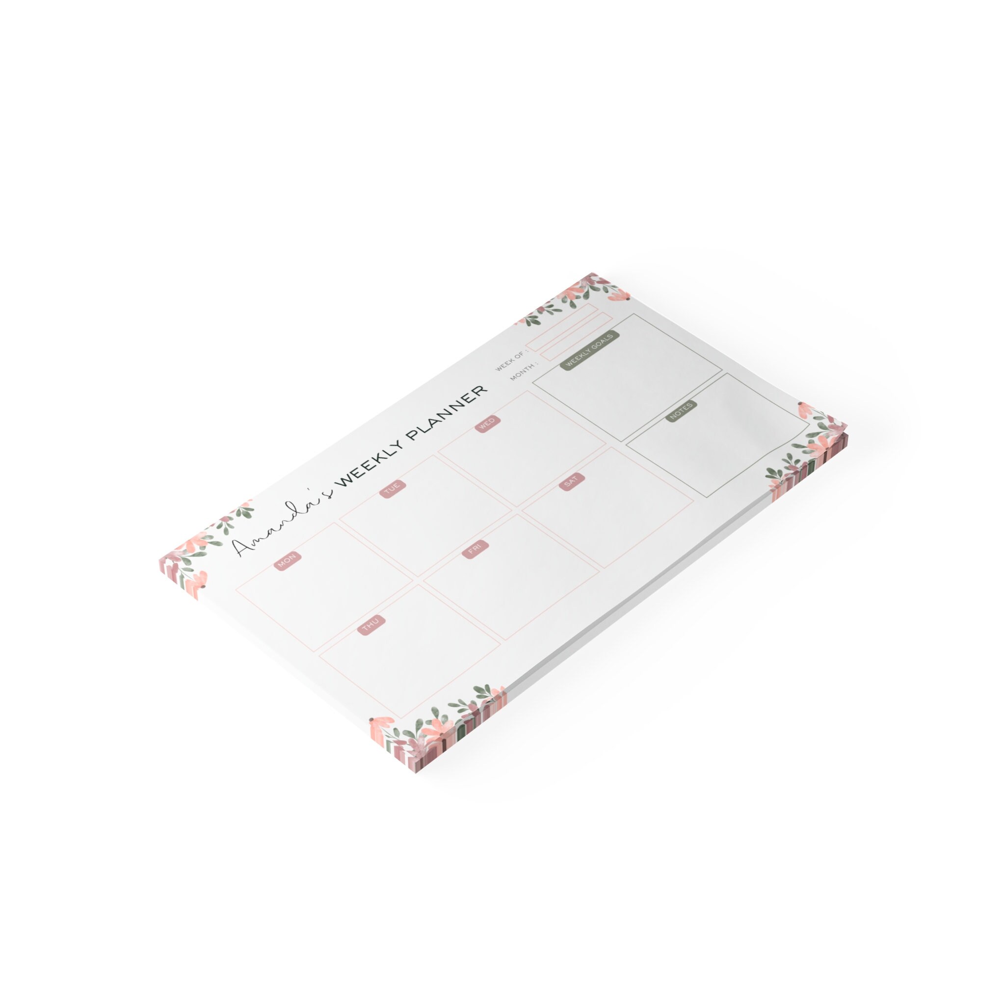 Custom Post-it® Weekly Planner Elegant Personalized Sticky Notes 10x6 ...