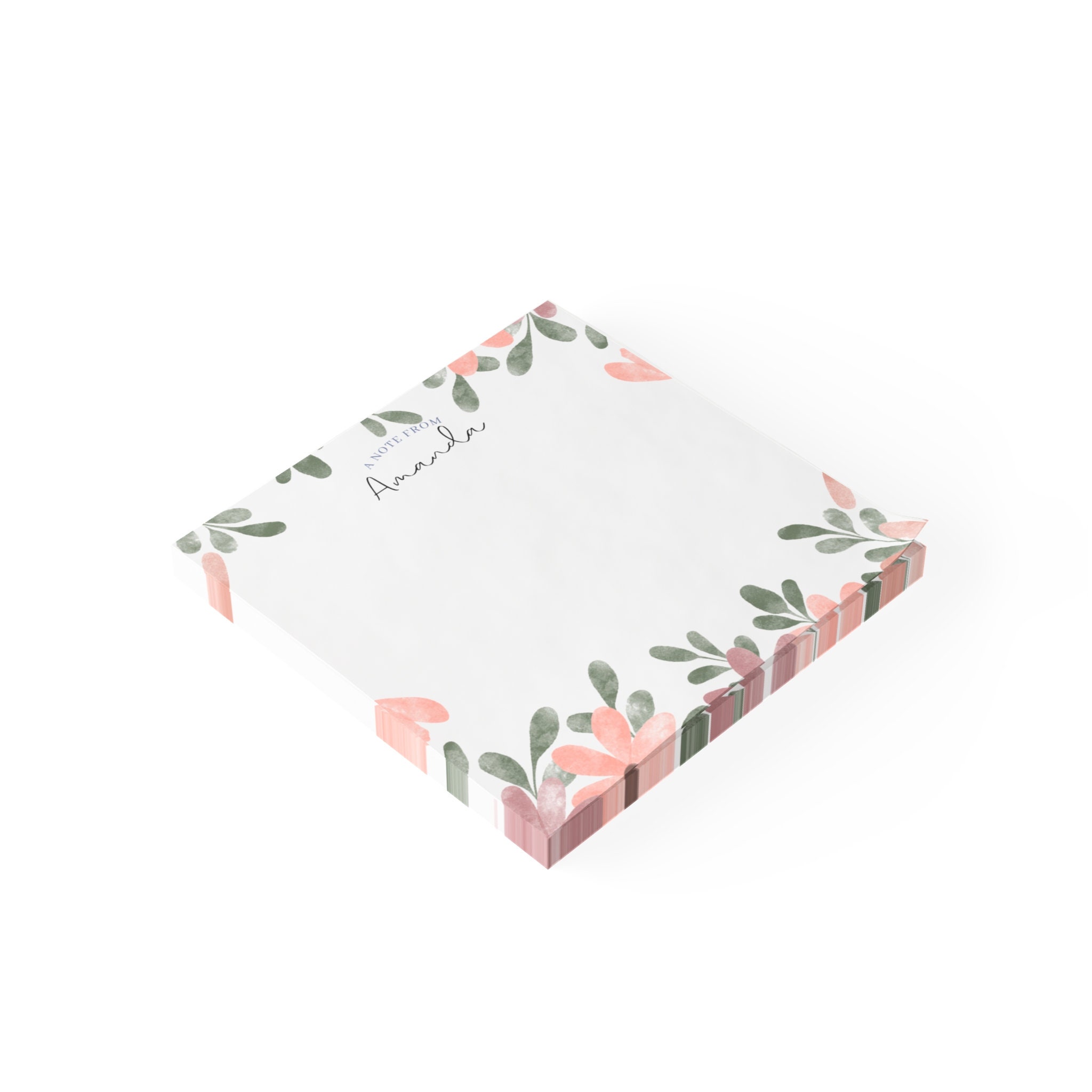 Custom Elegant Post-it® 3x3 Personalized Sticky Notes Modern Floral ...