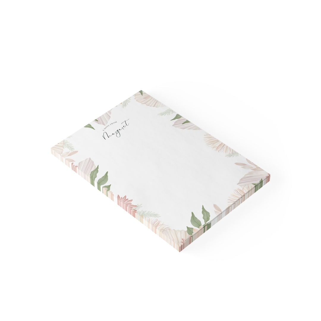 Custom Elegant Post-it® 4x6 Personalized Sticky Notes Modern Floral ...