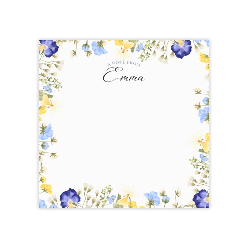 Custom Elegant Post-it® 3x3 Personalized Sticky Notes Modern Floral ...