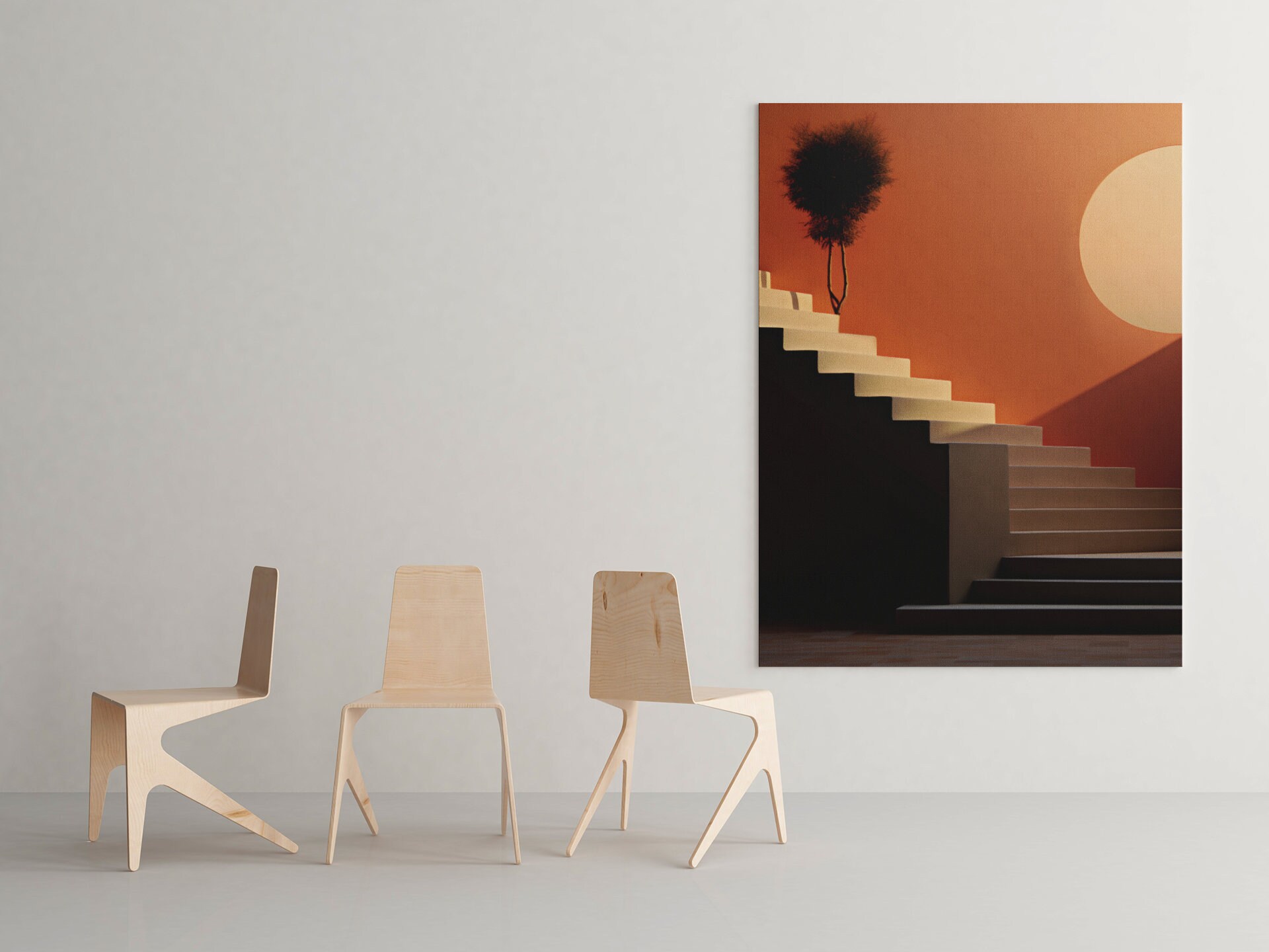 Abstract Stairs Digital Download Minimalist Space Art Printable Wall ...