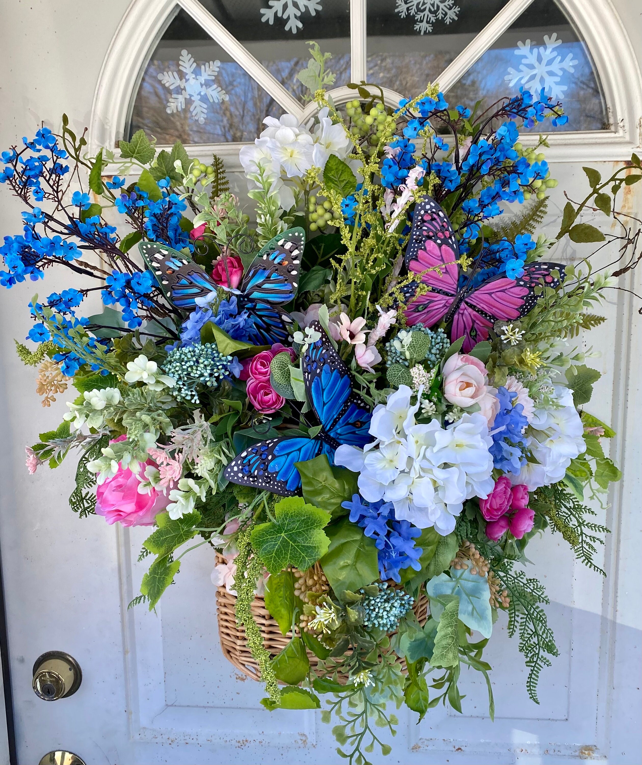 Butterfly Basket Door Decor, Spring Door Decor, Butterfly Garden Door ...