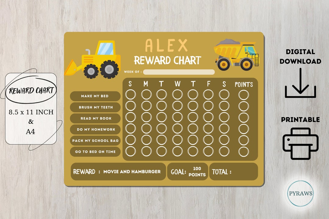 Printable Reward Chart Make Your Own Download Images - Etsy