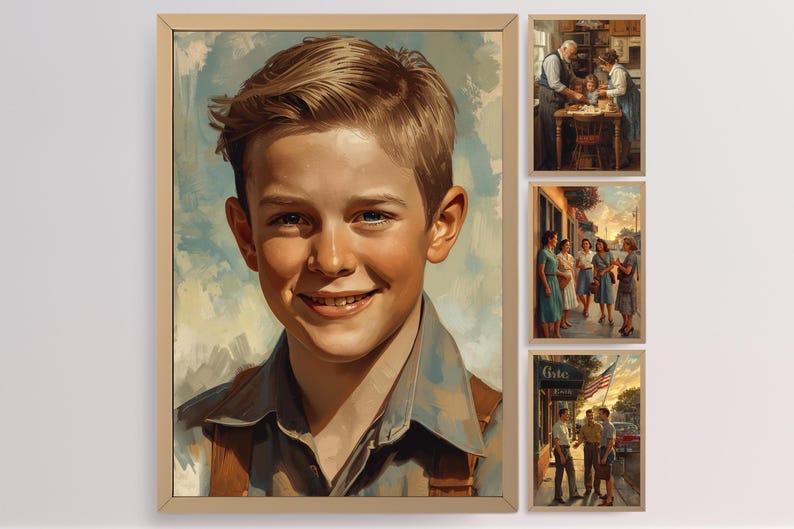 Norman Rockwell Style Poster | American Painterly Realism Wall Art ...