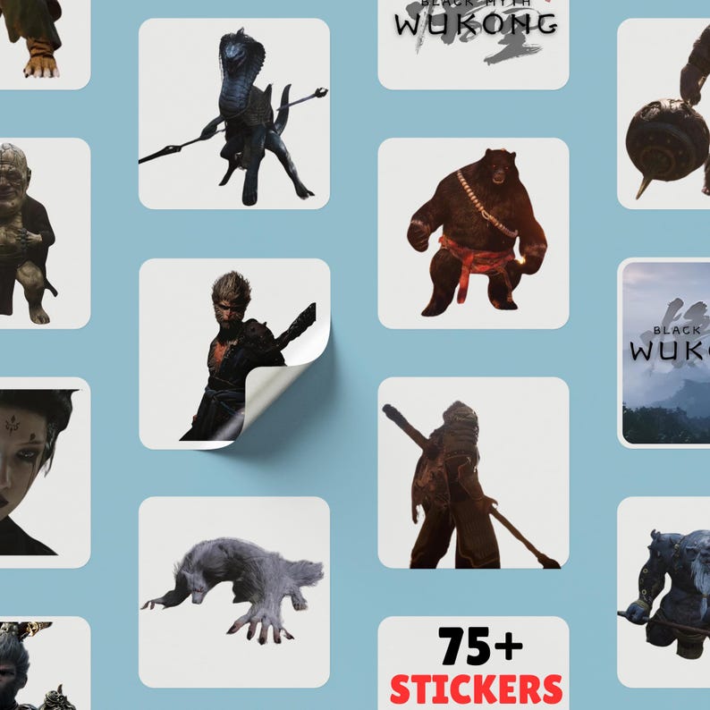 Digital Black Myth Wukong Poster/stickers, Monkey King Gift, Sun Wukong ...