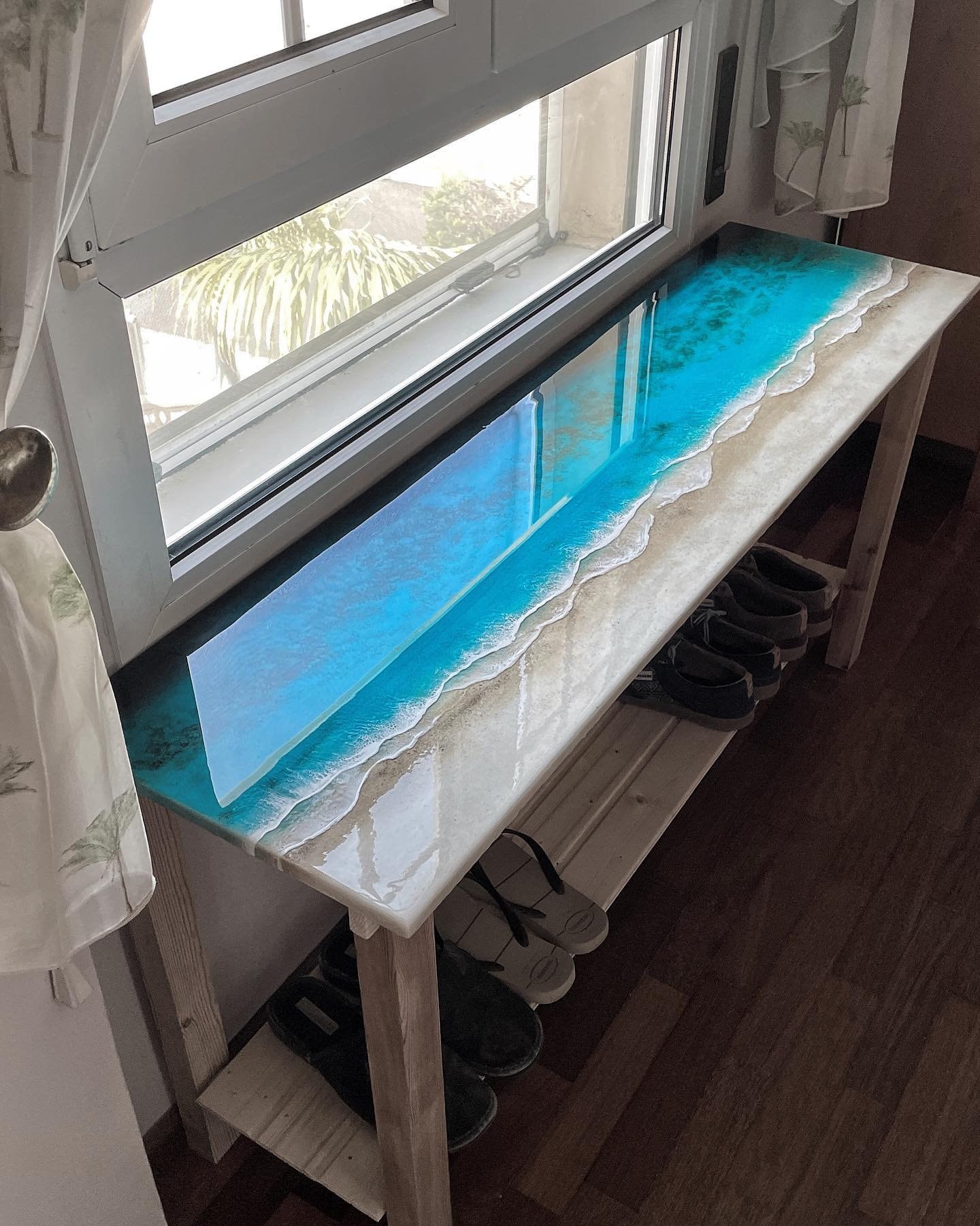 Custom Console Table Unique Coffee Table Epoxy Resin Table Top Bedside Table Live Edge Table ...
