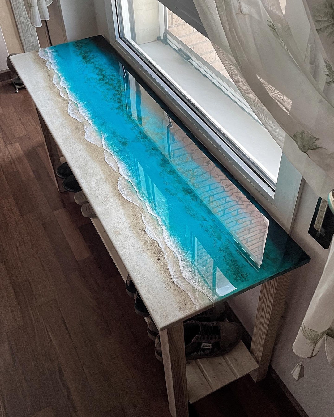 Custom Console Table Unique Coffee Table Epoxy Resin Table Top Bedside ...