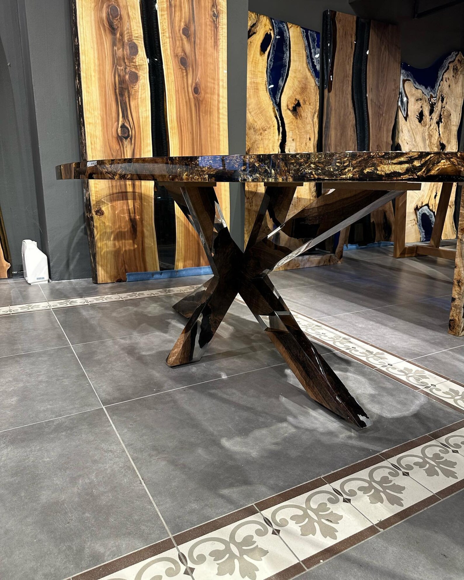 Custom Epoxy Resin River Table Solid Walnut Wood Dining Table Conference Table Wood Slab Table ...