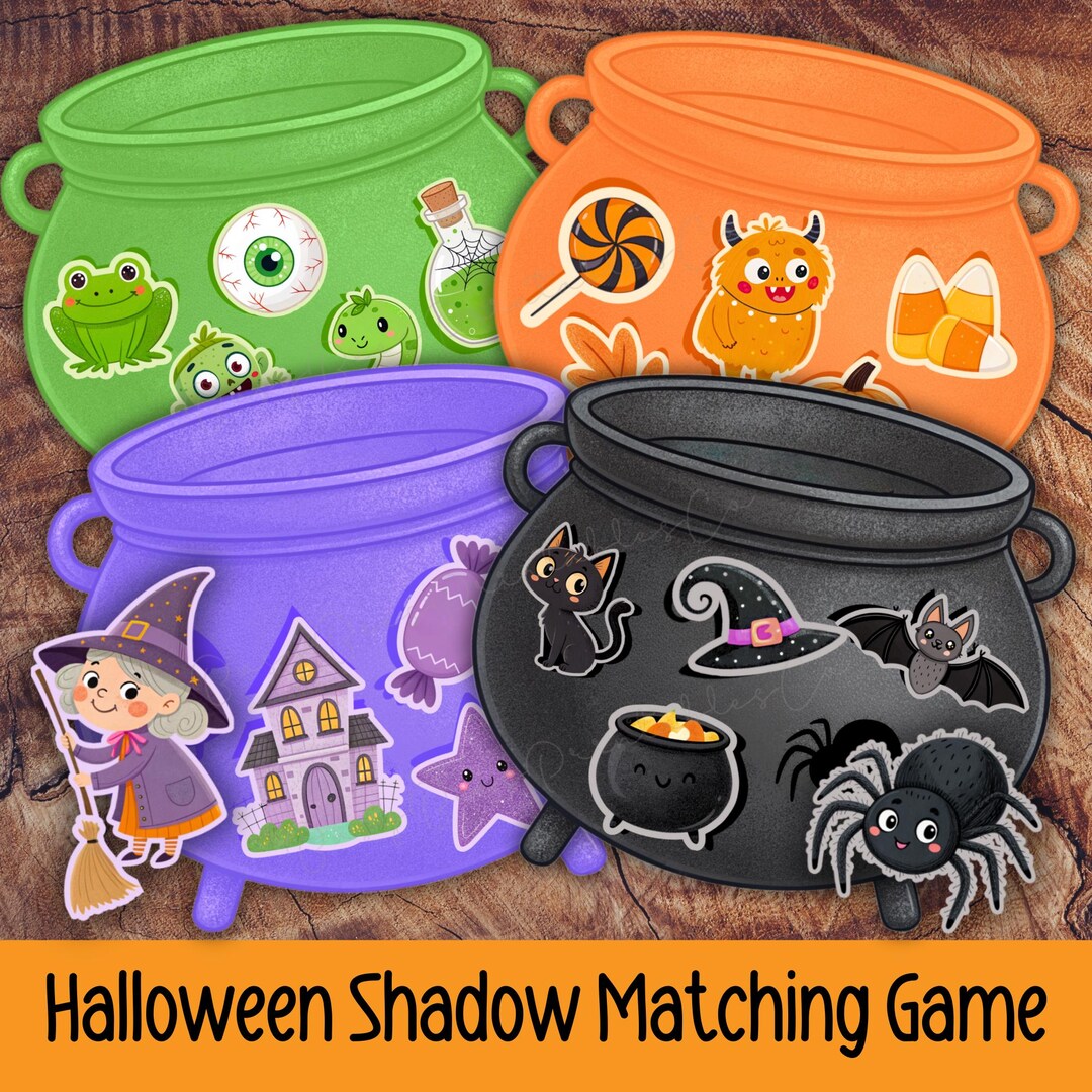 Printable Halloween Color Matching Game, Toddler & Preschool Colour ...