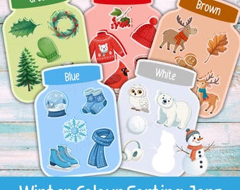 Penguin Colour Matching Game for Kids, Winter Color Sorting Activity ...