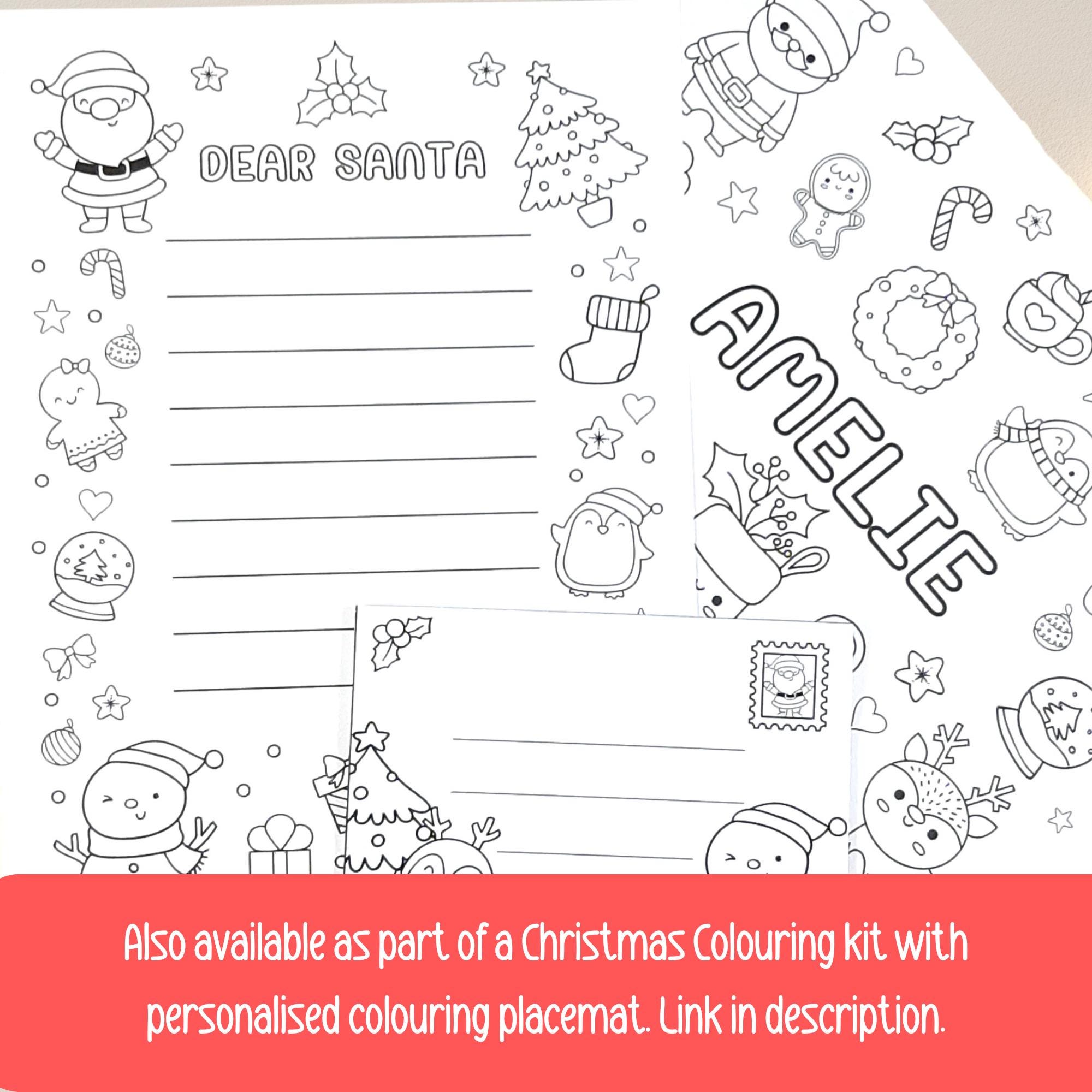 Dear Santa Letter Colouring Page and Envelope, Printable Letter to ...