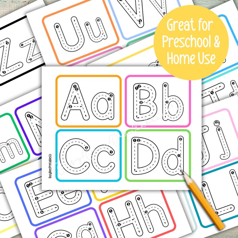Alphabet Tracing Cards, Tracing Letters Printable, Uppercase ...