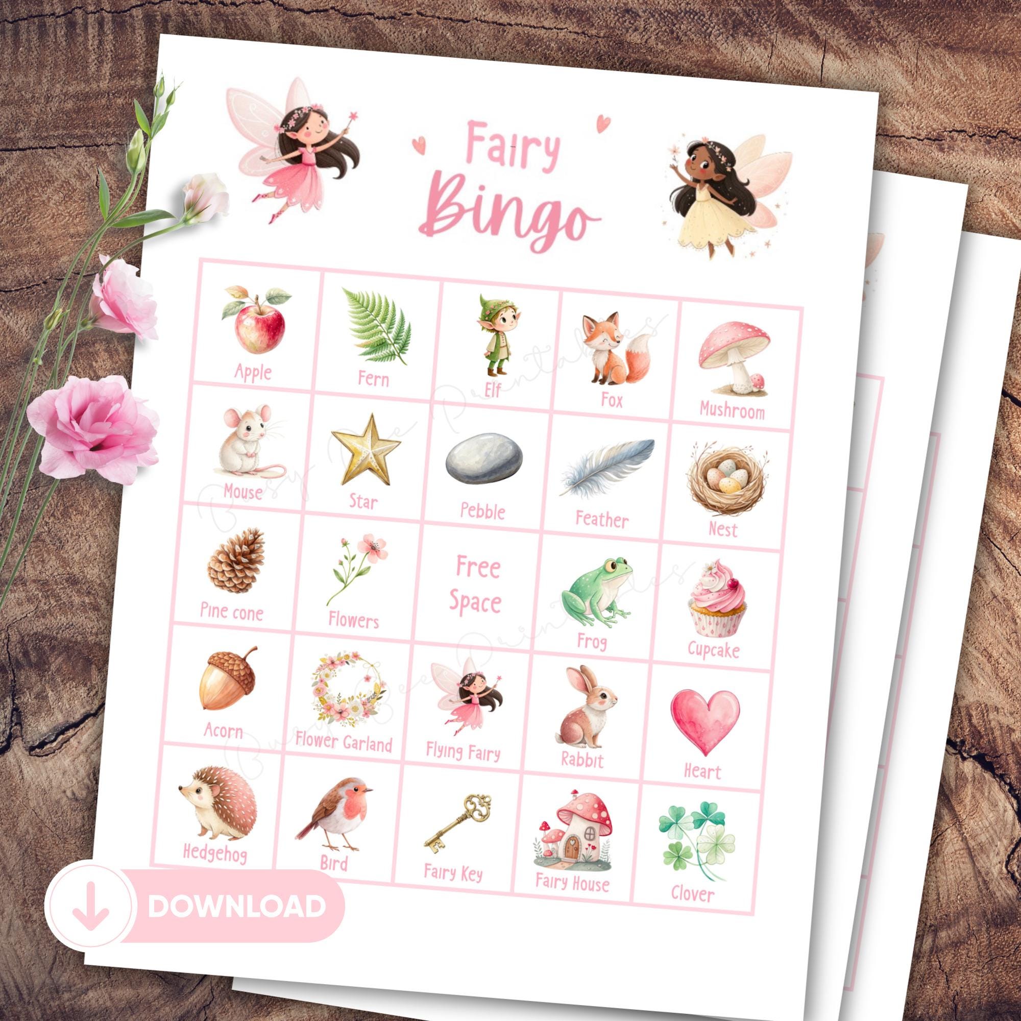 Fairy Bingo, Fairy Party Game, Fairy Birthday Party Games, Printable ...