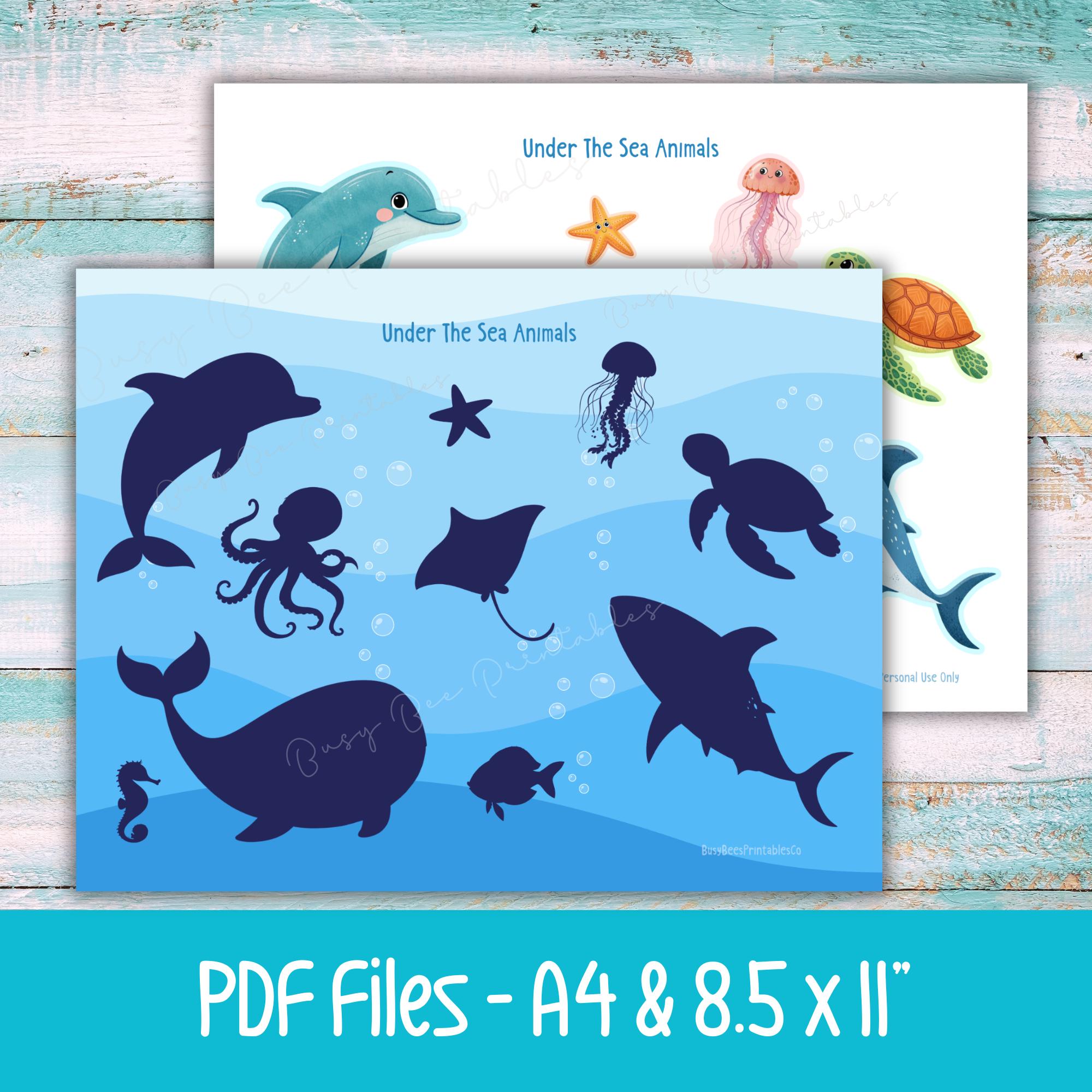 Ocean Animals Matching Game, Under the Sea Activity for Toddlers ...