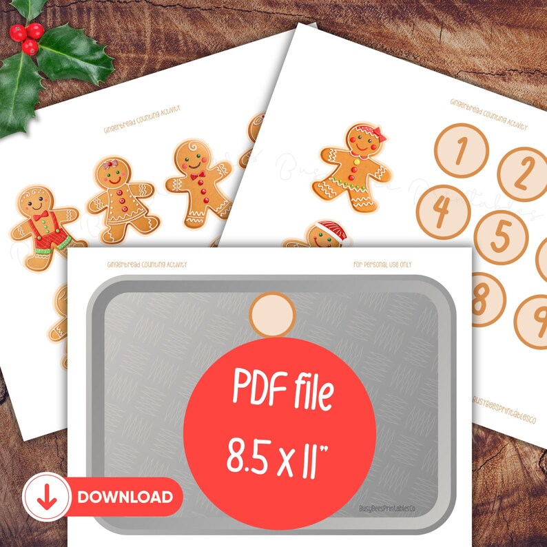 Christmas Counting Activity, Gingerbread Man Counting, Christmas ...