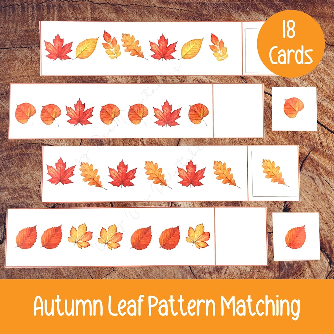 Autumn Pattern Matching Activity, Montessori Leaf Pattern Sequencing ...